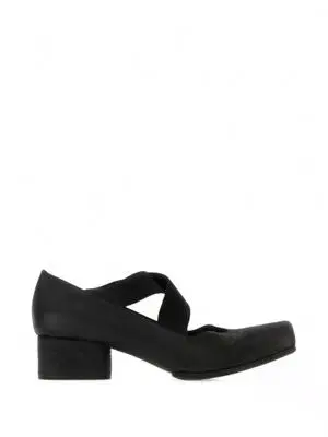 UMA WANG Cross-strap Leather Pumps - Black