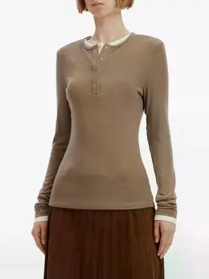 B+AB Layered-detail Henley T-shirt