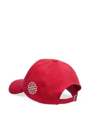 Mardi Mercredi Logo-embroidered Cap Red