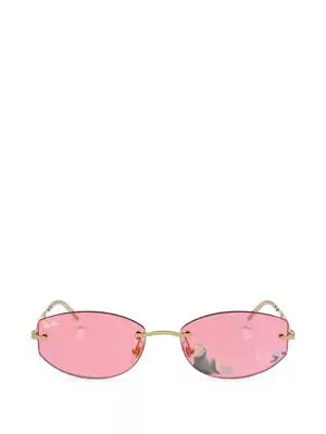 Ray-ban Rimless Irregular-frame Sunglasses - Gold