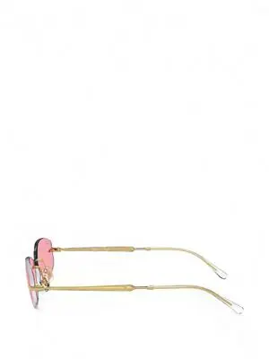 Ray-ban Rimless Irregular-frame Sunglasses - Gold