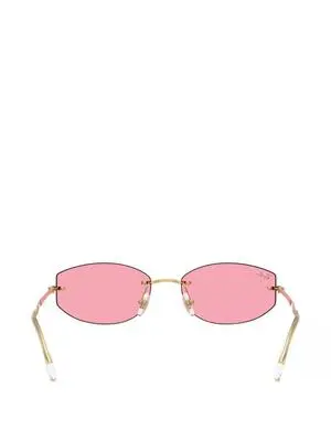 Ray-ban Rimless Irregular-frame Sunglasses - Gold