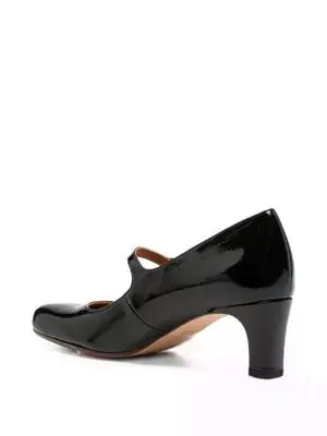 Chie Mihara Patent-leather Buckle-strap Pumps - Black