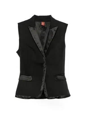 DONDUP 2000s Satin-trim Gilet - Black