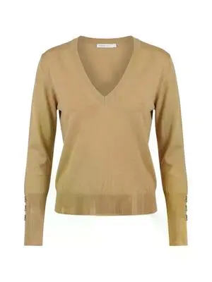 Patrizia Pepe V-neck Wool Sweater - Neutrals