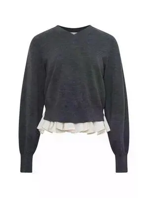 3.1 Phillip Lim Ruffled-trim V-neck Sweater