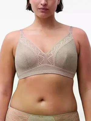 Chantelle Origins Geometric Lace-panelled Bra - Neutrals