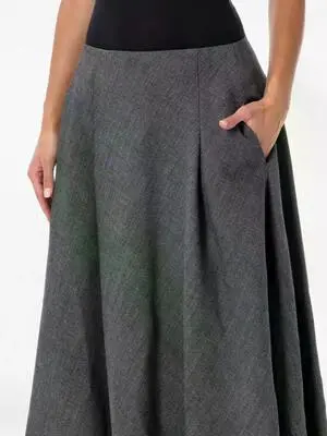 AMI Paris Pleated A-line Midi Skirt