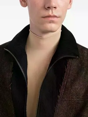 MAISON MARGIELA Herringbone-pattern Zipped Bomber Jacket