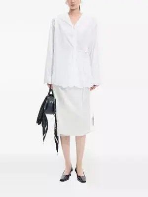 JNBY Mesh-embroidered Layered Midi Skirt - Neutrals