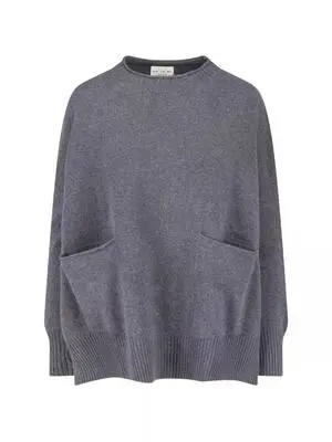 MA'RY'YA Side-slit Pocket-detail Sweater - Grey