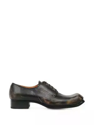 MAISON MARGIELA Distressed-finish Leather Derby Shoes - Black