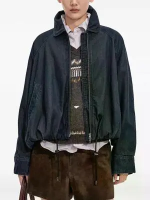 JNBY Drawstring Raglan-sleeve Denim Jacket