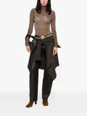MAISON MARGIELA Herringbone-print High-neck Top