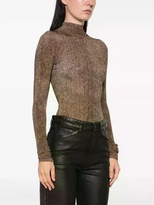 MAISON MARGIELA Herringbone-print High-neck Top