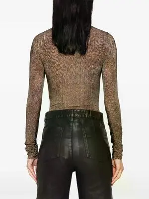 MAISON MARGIELA Herringbone-print High-neck Top