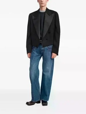 MAISON MARGIELA Cropped Double-breasted Tuxedo Jacket