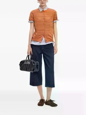 JNBY Striped Short-sleeve Cardigan
