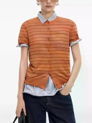 JNBY Striped Short-sleeve Cardigan
