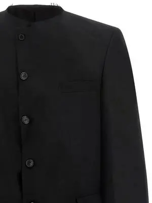 Comme Des Garçons Raw-cut Collarless Blazer