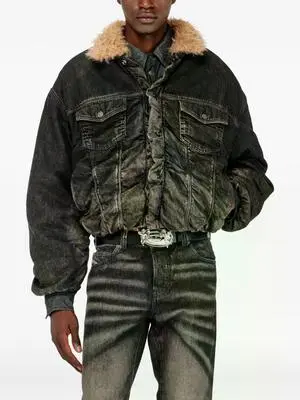DIESEL® Ruched Denim Jacket - Black