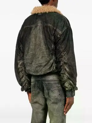 DIESEL® Ruched Denim Jacket - Black