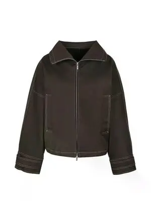 LESS T-silhouette Dolman-sleeve Jacket - Brown