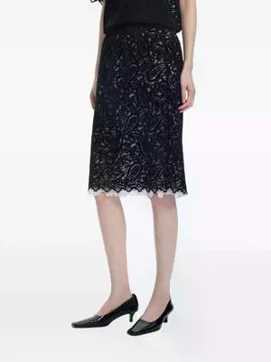 JNBY Lace-embroidery Midi Skirt