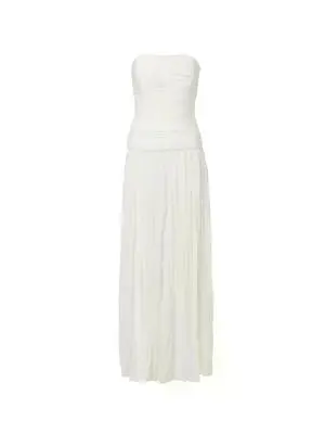 Simkhai Danielle Crinkle-jersey Bustier Maxi Gown - White