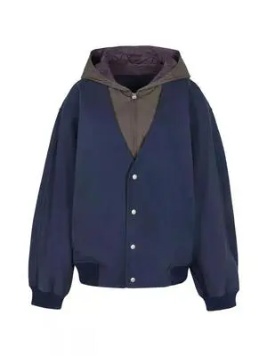 CROQUIS Mock-layer V-neck Jacket - Blue