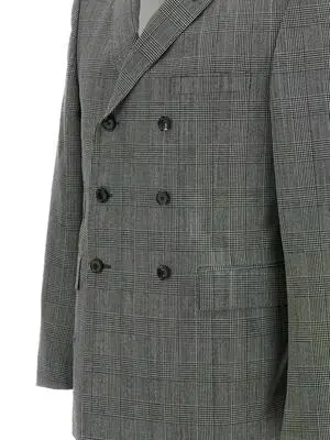 Thom Browne Prince Of Wales-check Double-breasted Wool Blazer