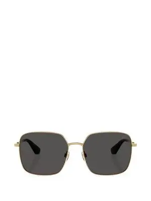 Burberry Check-engraved Square-frame Sunglasses - Gold