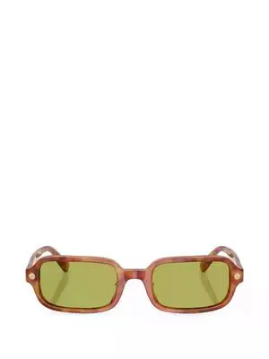 COACH Cfu11 Tortoiseshell-effect Rectangle-frame Sunglasses - Brown