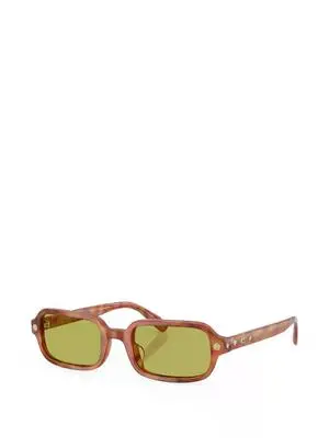 COACH Cfu11 Tortoiseshell-effect Rectangle-frame Sunglasses