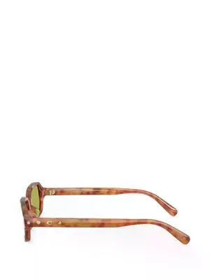 COACH Cfu11 Tortoiseshell-effect Rectangle-frame Sunglasses