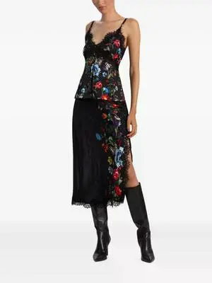 Alice + Olivia Maeve Lace-trim Midi Skirt