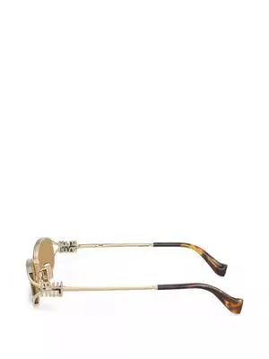 Miu Miu Irregular-frame Sunglasses - Gold