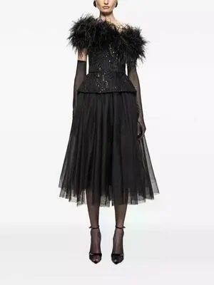 NISSA Midi Tulle Corset Dress