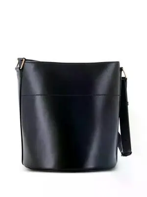Celine Maillon Triomphe Leather Medium Bucket Bag - Black
