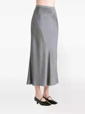 Rick Owens Ribbed-waistband Midi Skirt - Grey