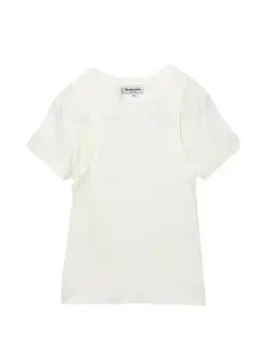 LA PISCINE Shoulder Cut-out T-shirt - White