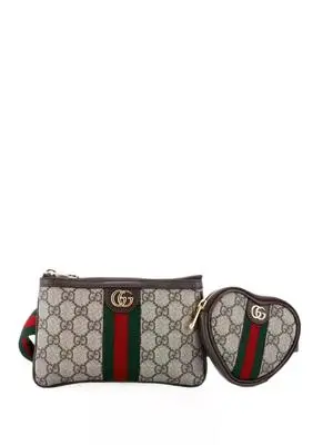 Gucci Ophidia Heart Utility Double Gg Coated Canvas Belt Bag
