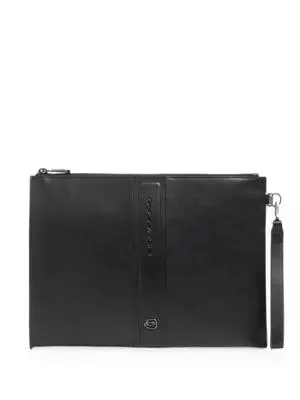PIQUADRO Logo-plaque Clutch Bag - Black