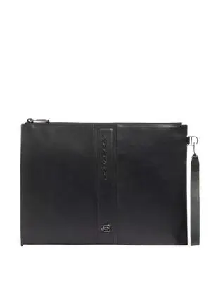 PIQUADRO Logo-plaque Clutch Bag - Black