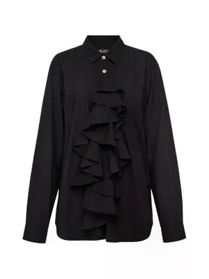 Comme Des Garçons Ruffled Long-sleeve Shirt - Black