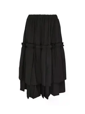 Comme Des Garçons Tiered Ruffled Midi Skirt - Black