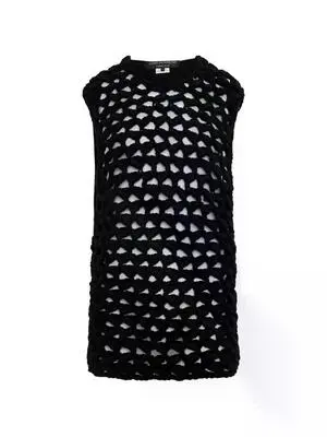 Comme Des Garçons Crochet-knit Sleeveless Vest - Black