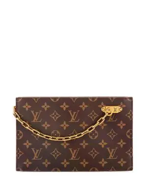 LOUIS VUITTON Legacy Chain Monogram Canvas Clutch Bag - Brown