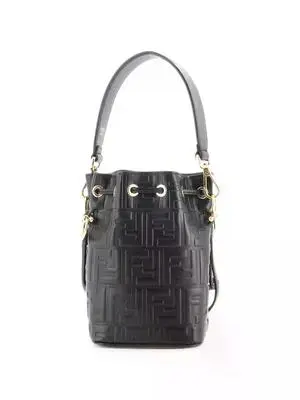 Fendi Mon Tresor Zucca Embossed Leather Mini Bucket Bag