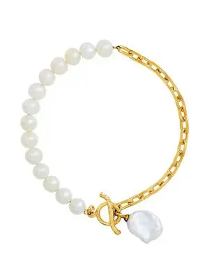 DOWER & HALL Pearl Chain Bracelet - Gold